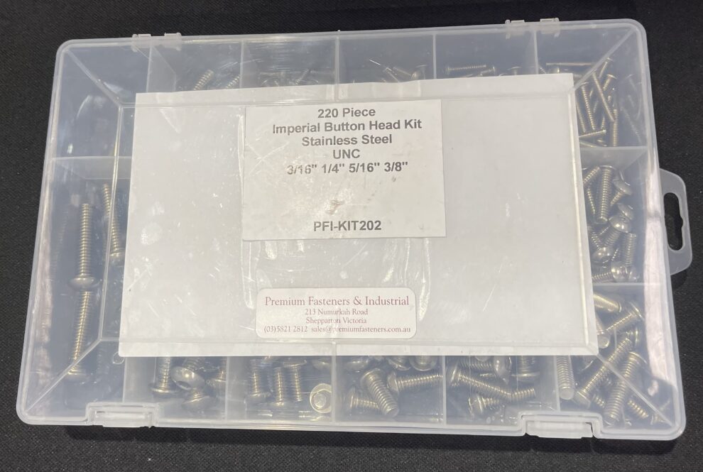 220pce Imperial UNC Button Head Stainless Steel Kit - Premium Fasteners ...